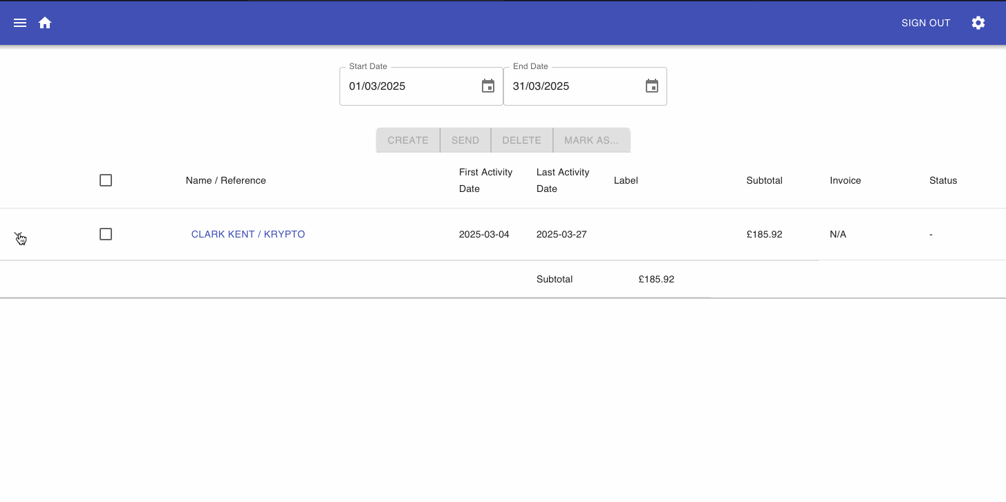 Invoices Page | Simple Invoicing
